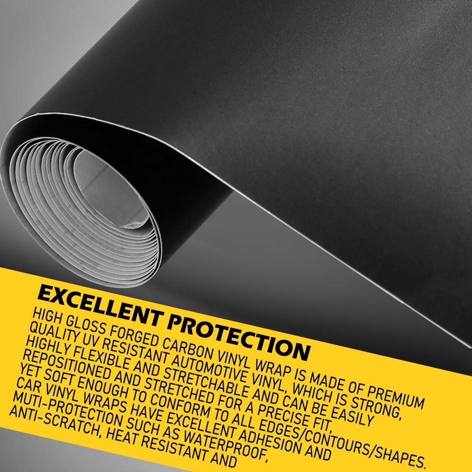 1.52M X Matt 30CM Satin Matte Car Black Vinyl Film Wrap Roll Sticker ...