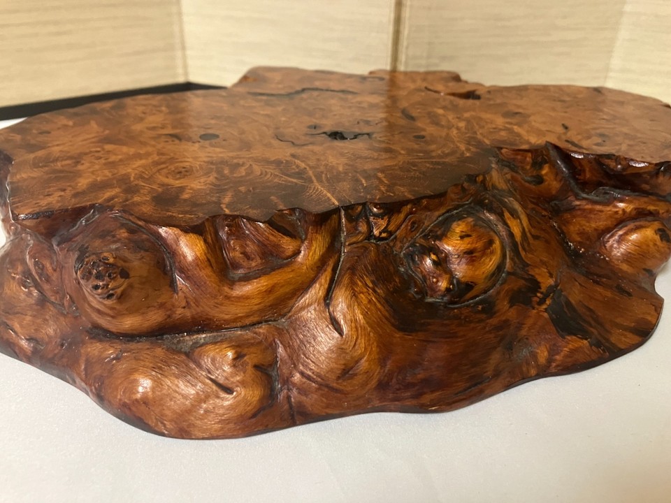 Japanese Burl Wood Bonsai Display Stand Slab Tochi Suiseki Natural ...