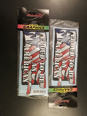2 proud to be an American self adhesive decals bumper stickers 3"x7" | eBay