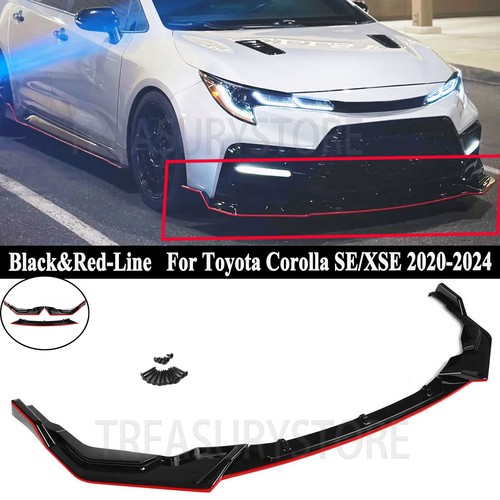 For Toyota Corolla SE XSE 2020-2024 Gloss Red line Front Bumper Lip ...