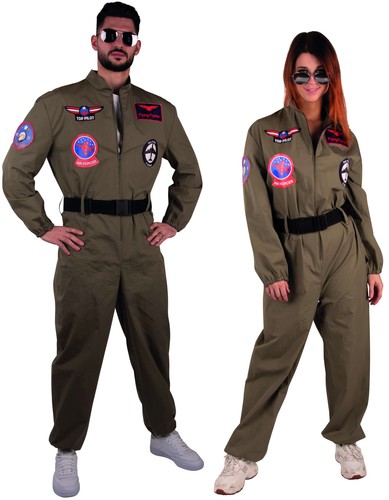 Overall Top Pilot Jetpilot Kampfpilot Air Force Karneval Kostüm unisex ...