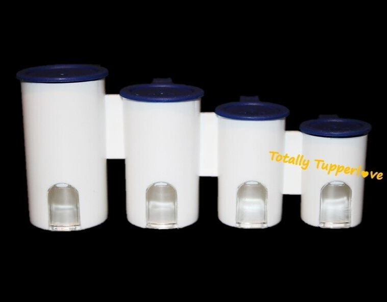 Tupperware Coin Canisters Mini One-Touch Change Holder Organizer Blue ...