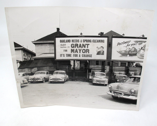 1953 Oakland California Mayor Race LES GRANT Photo Cars License Plates ...