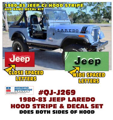 SP - J269 1980 1981 1982 1983 - JEEP CJ LAREDO DECAL NAME STRIPE ...