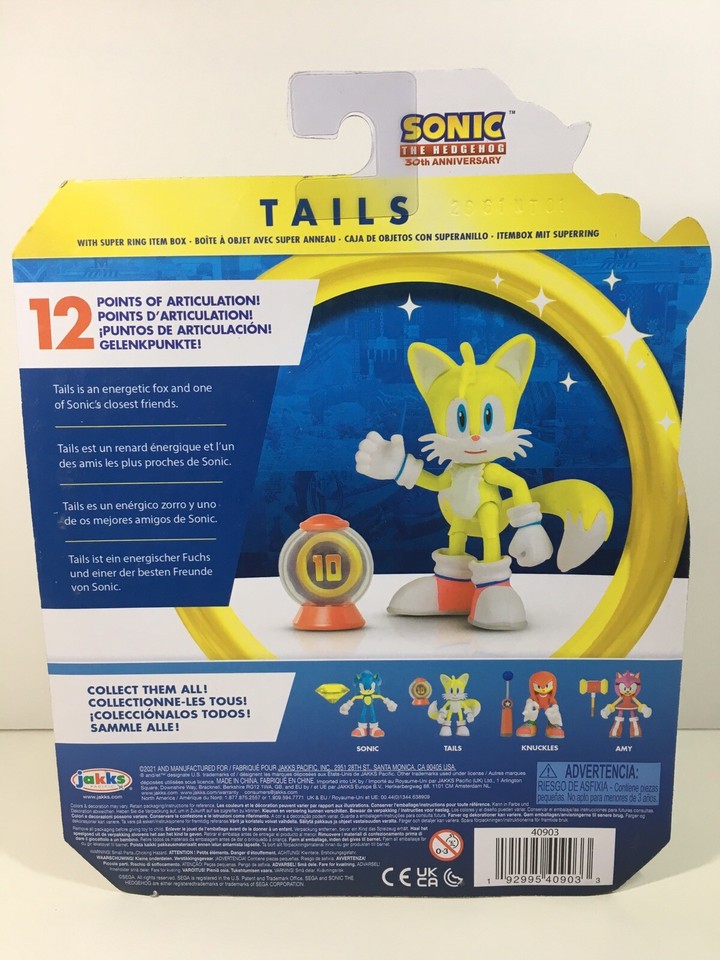 Neon Tails + Super Ring Item Box Sonic the Hedgehog 3" Action Figure ...