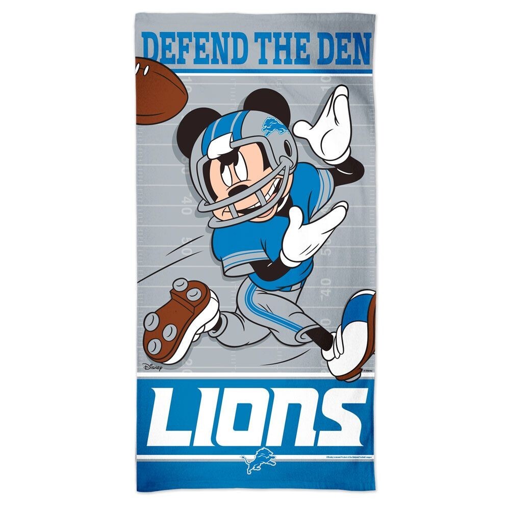 DETROIT LIONS DEFEND THE DEN MICKEY MOUSE 30"X60" SPECTRA BEACH TOWEL ...