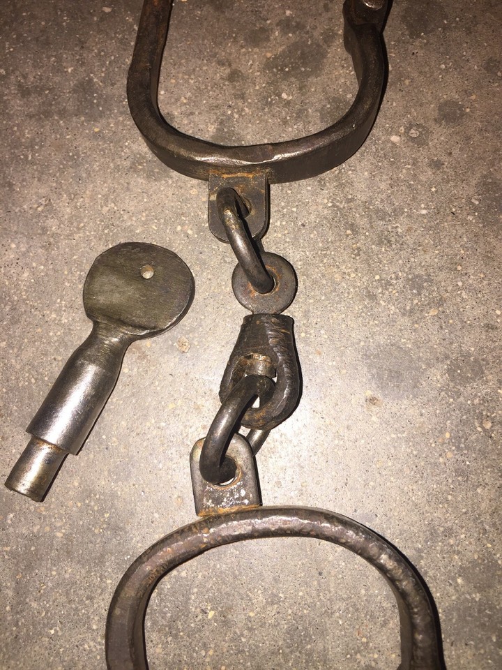 Jail Prison Shackles Handcuffs Yuma Patina Collector Folsom Alcatraz ...