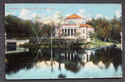 1910 Sheldon Library St. Paul's School Concord NH Merrimack Co Postcard ...