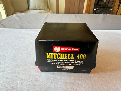 MITCHELL 408 SPINN ING REEL, COMPLETE BOX SERT, MATCHING SERIAL#'S ...