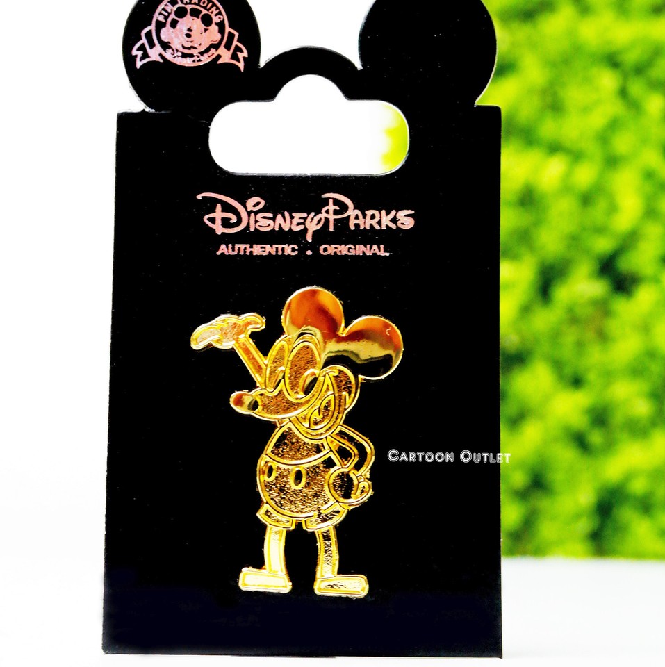 Disney Parks Mickey Mouse Gold Collectible Trading Pin Licensed ...