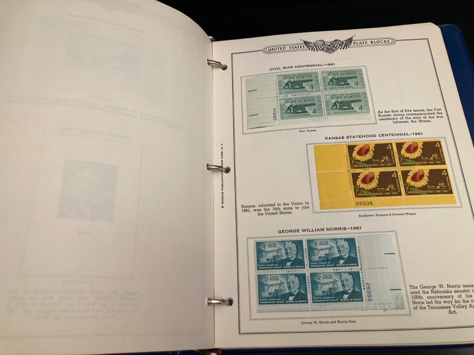 AMERICAN PLATE BLOCK ALBUM Vol. III: 1951-1960 + Vol. 5 + 2nd/Diff Vol ...