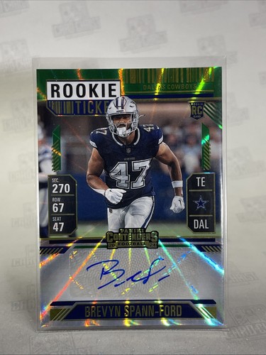 Brevyn Spann-Ford RC Auto Green Rookie 2024 Panini Contenders Ticket ...