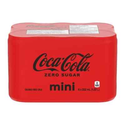 MINI CANS OF COCA COLA ZERO CANADIAN SODA POP 6X222ml MADE IN CANADA | eBay