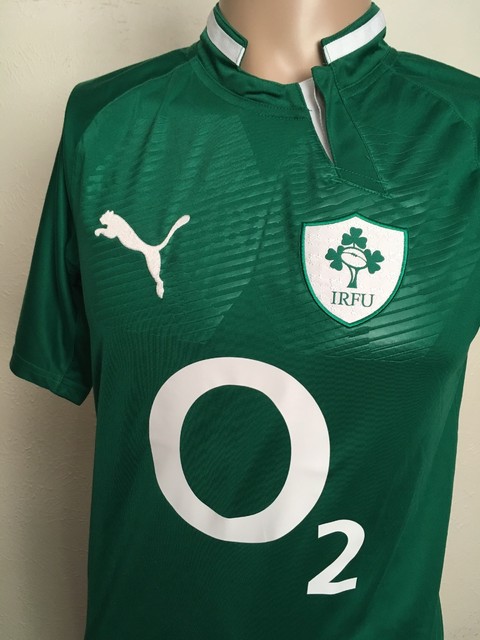 PUMA IRISH RUGBY IRFU & O2 S/S JERSEY ~ Green ~ Patch/Embroidery ...