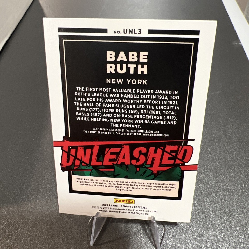 2021 Donruss Baseball Babe Ruth New York Yankees Unleashed Vector ...