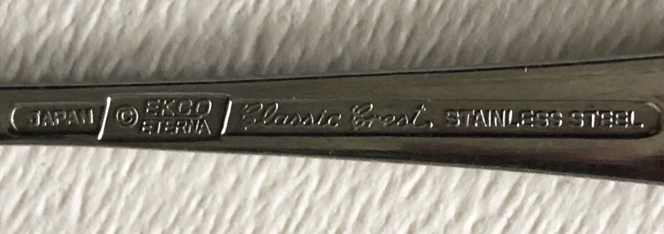 Ekco Eterna CLASSIC CREST Stainless Steel Japan SUGAR SPOON Flatware ...