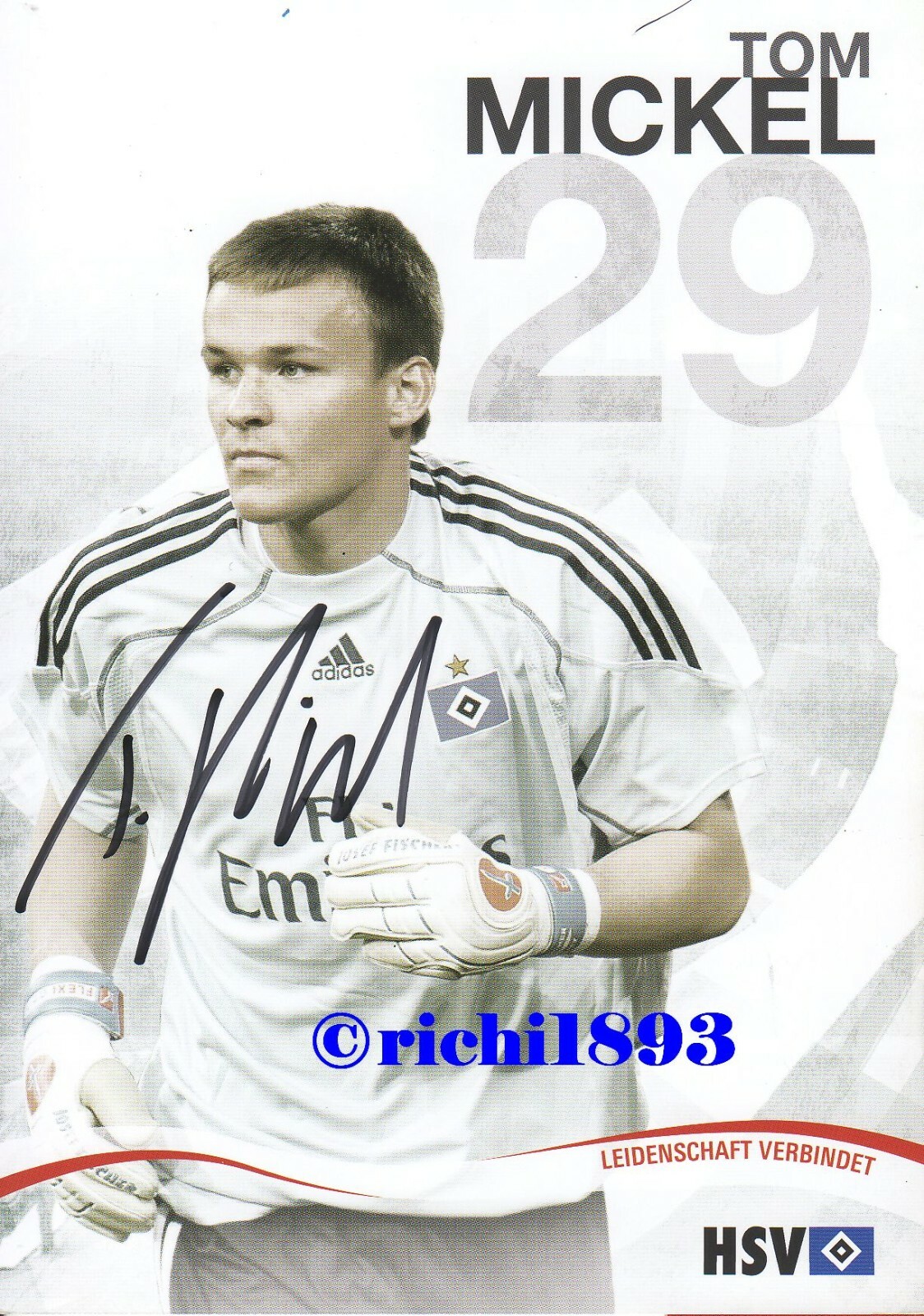 Tim Mickel (HSV) Hamburger SV - 09/10 - Autogramm - original ...