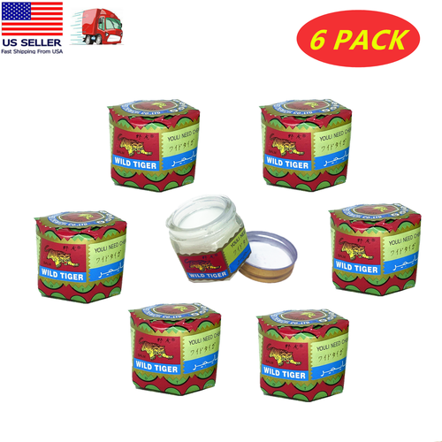 6 White Wild Tiger Balm 18g Jars of Tiger Balm Arthritis Pain Joints ...