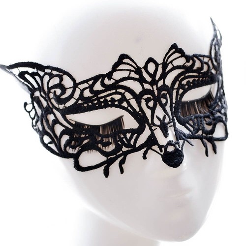 Black Sexy Lace Fox Eye Mask Face Masquerade Venetian Halloween Costume ...