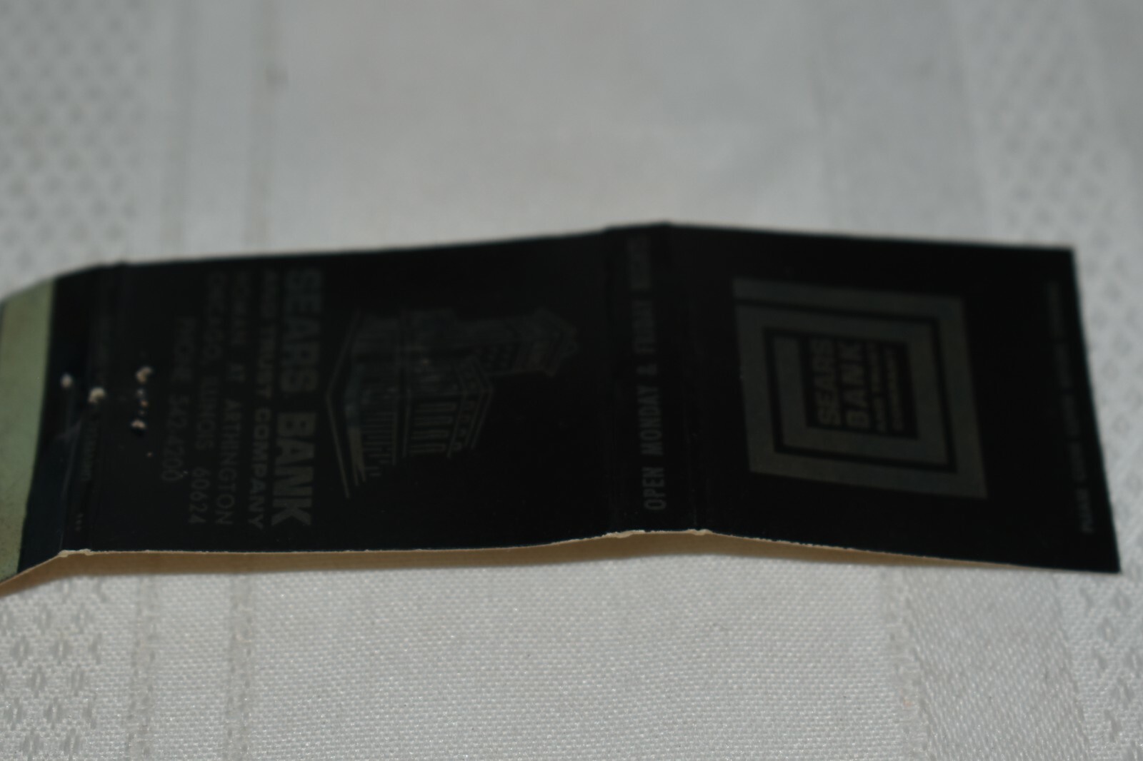 Sears Bank and Trust Company Chicago Illinois Black 20 Strike Matchbook ...
