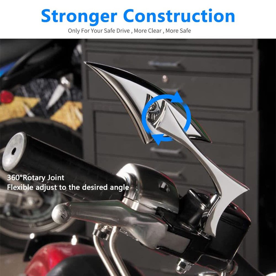 2x Chrome Motorcycle Blade Mirrors For American Ironhorse Slammer TEXAS ...