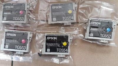 LOT NEUF 5 Cartouches ORIGINALES Epson T0552-554 C/M/Y (sous blister ...