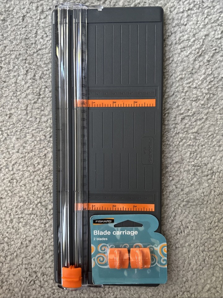 Fiskars paper trimmer 12" With 2ea Replacement Blades | eBay
