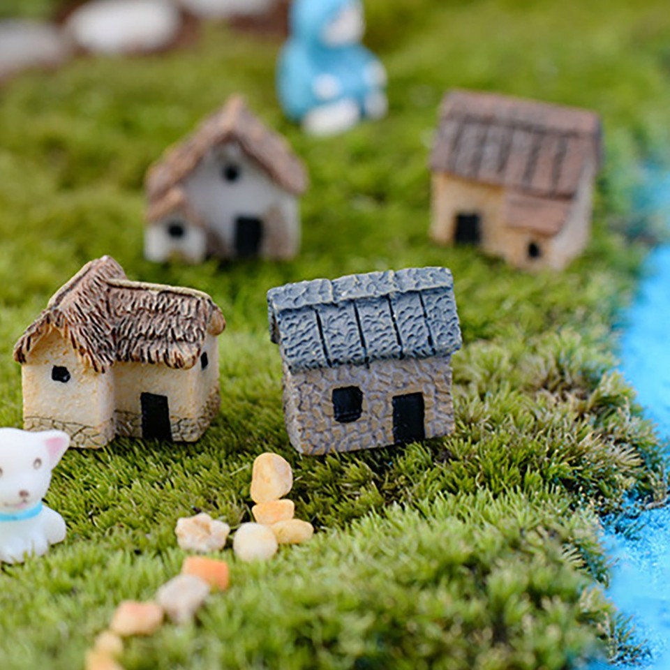 Fairy Terrarium Miniature Cottage Gardening Resin Ornaments Pavilion ...
