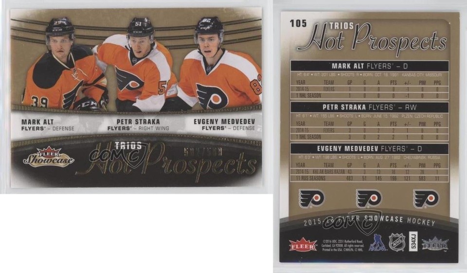 2015 Fleer Showcase Hot Prospects Trios /599 Mark Alt Petr Straka ...