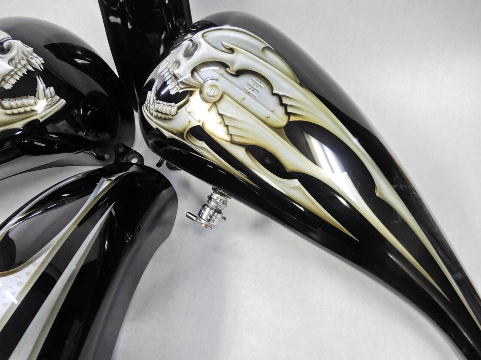 Custom BIOMECH SKULLS Paint Set TANK/FENDERS Harley SOFTAIL EVO/CUSTOM CHOPPER | eBay