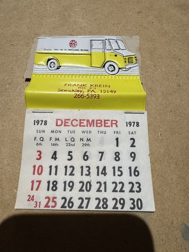 MAC Tools Advertising Calendar 12/1978 -12/1979. Frank Krein Sewickley ...