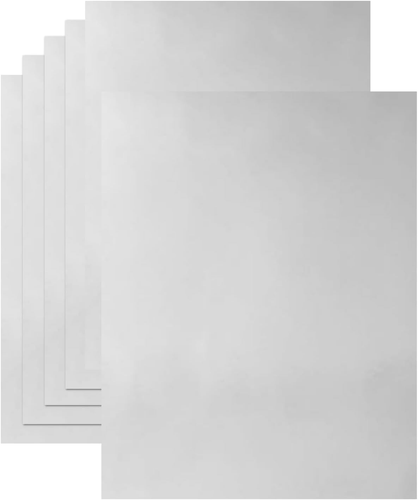 20 Sheets Silver Metallic Cardstock Paper 8.5 X 11In,250Gsm Mirror ...