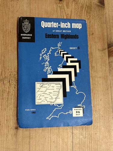 EASTERN HIGHLANDS 1962 Ordnance Survey Quarter Inch Map Sheet 5 Ness ...