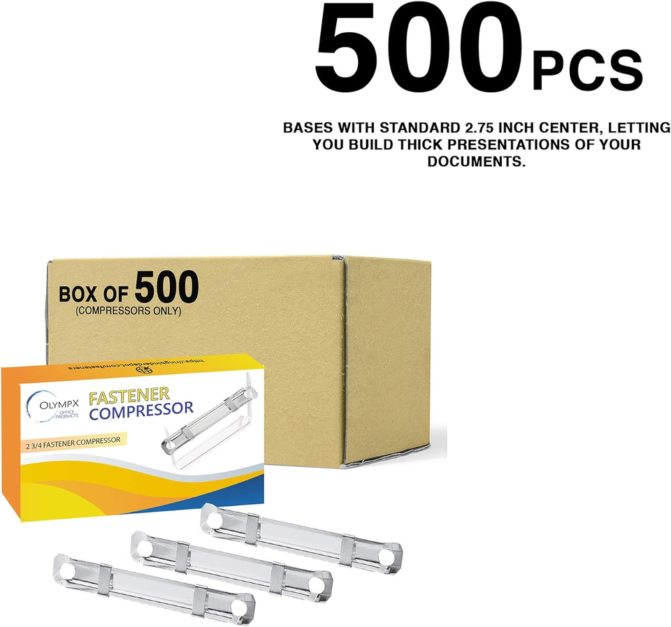 500 Pcs of Prong Paper Fastener Compressors for Standard 2-Hole Punch ...