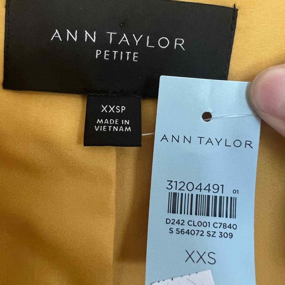 Ann Taylor Petite Mustard Yellow Dopamine Dressing Twill Trench Coat XXS NWT | eBay