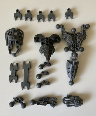 LEGO VINTAGE BIONICLE 17-PIECE GRAY PARTS LOT FOR COOL MOC OR CUSTOM ...