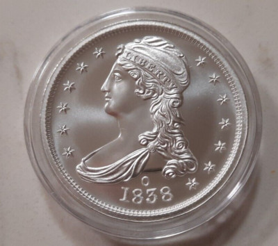 1838-O CAPPED LIBERTY BUST HALF DOLLAR TRIBUTE ROUND – 2OZ .999 FINE ...
