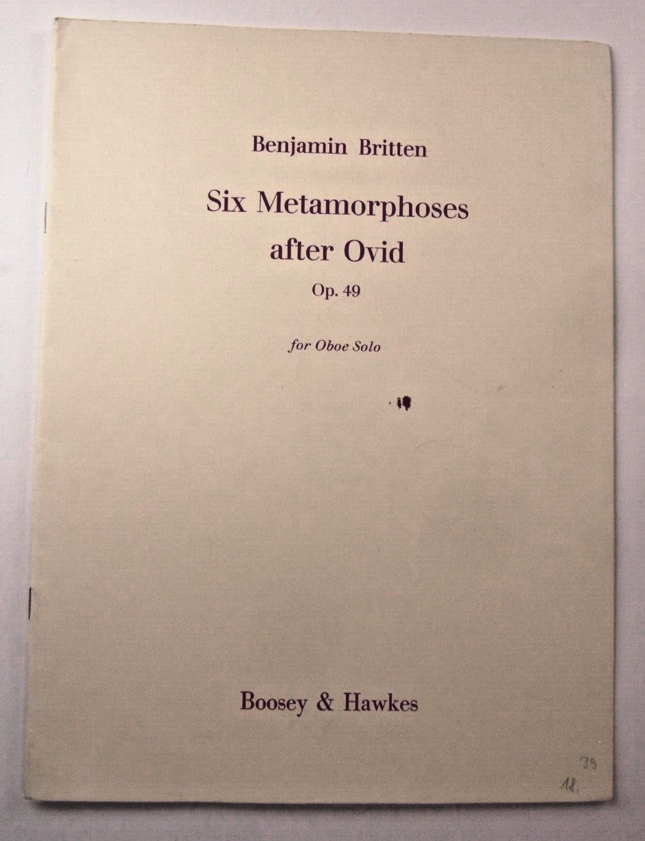 Old Sheet Music Britten Six Metamorphoses After Ovid Op. 49 for Oboe ...