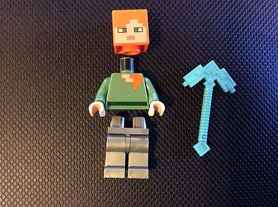 New Lego Minecraft Alex Minifigure with Weapon from set 21125 ...