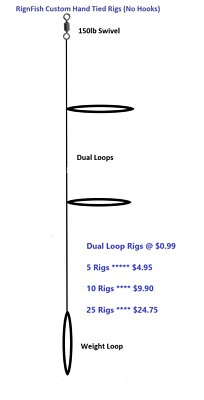 Hi-Low Double Drop Fishing Rigs (No Hooks) Pompano Whiting Snappers ...