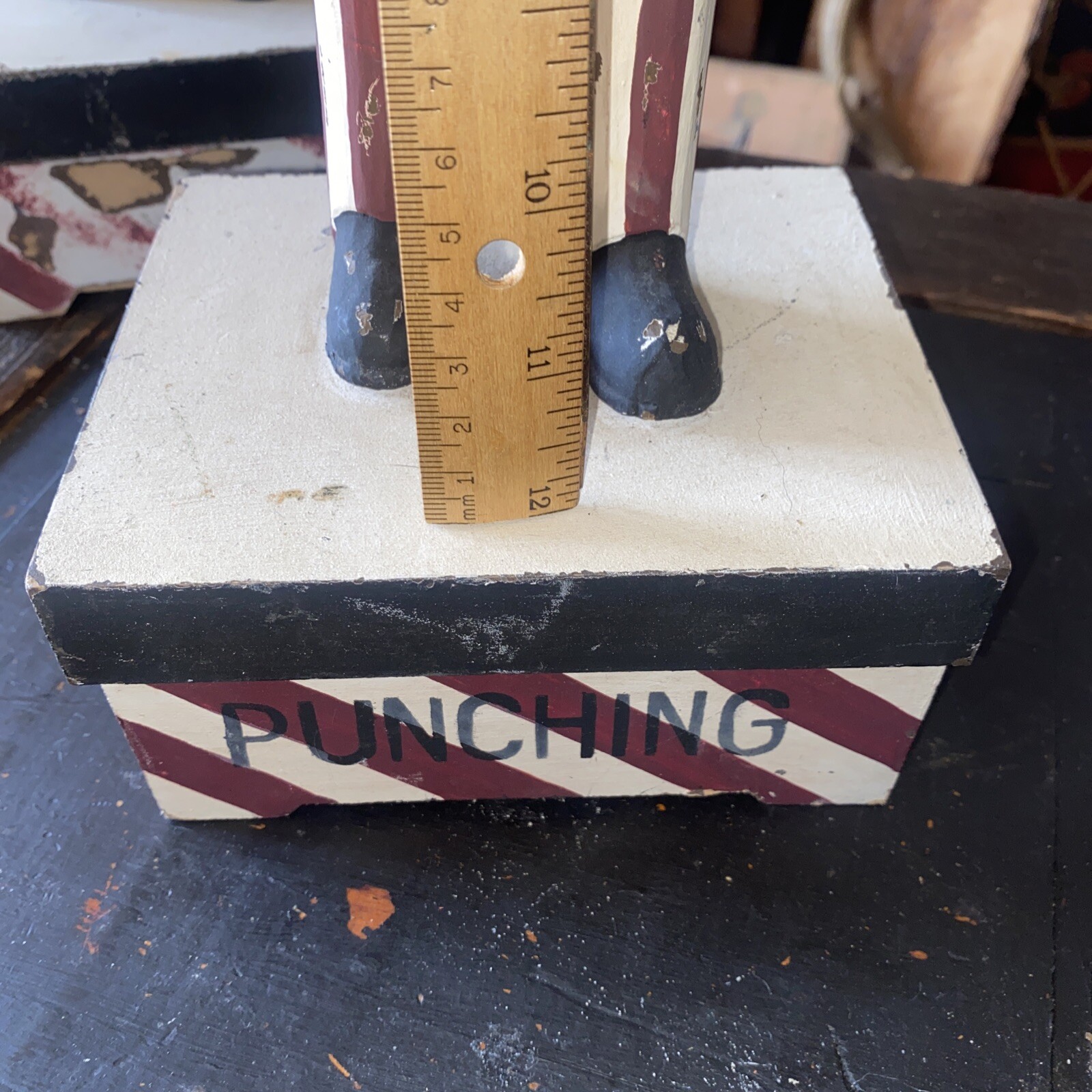 Wood Carved Punching UNCLE SAM Standing Figure! Jointed Arms, Primitive ...