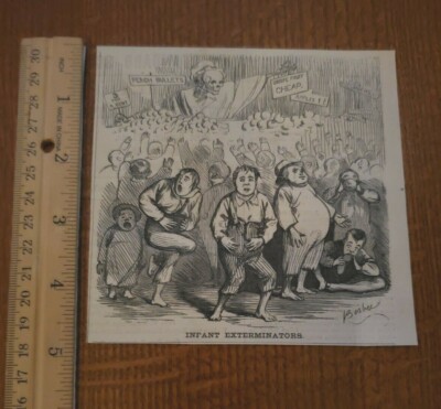 Harper's Weekly 1875 Cartoon Sketch Infant Exterminators | eBay