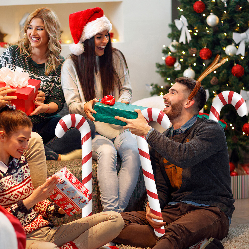 Inflatable Walking Stick Decoration PVC Christmas Portable for Festive ...