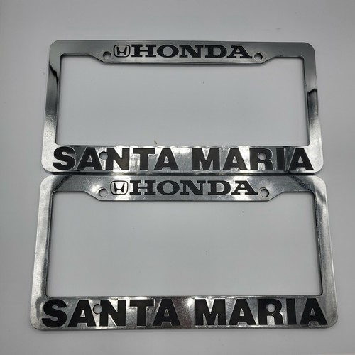 2x Honda Santa Maria California Silver Plastic License Plate Frame ...