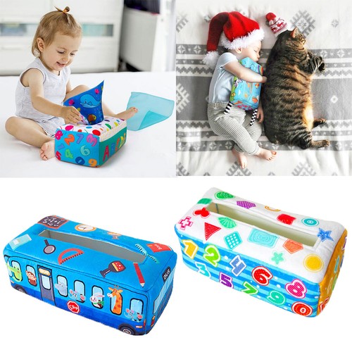 Baby Tissue Box Toy Creative Fun Magic Tissue Box with 6 Crinkle ...