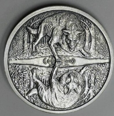 2 oz Silver ANTIQUED TWO WOLVES WTH COA limited to 1000 | eBay