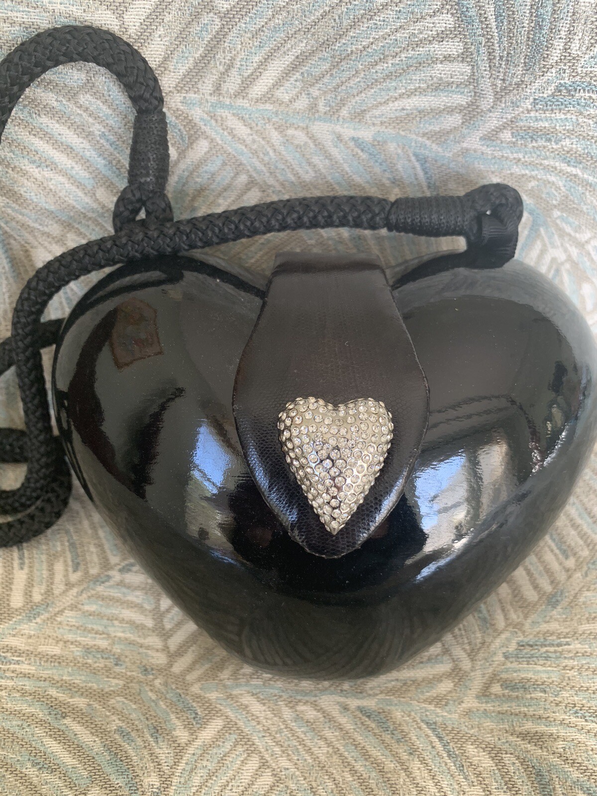 Timmy Woods Purse Black Heart With Crystal Clasp | eBay