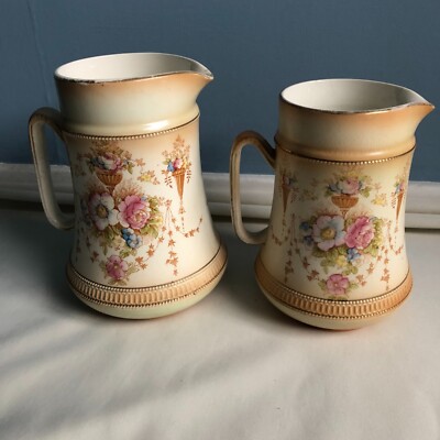 Antique Crown Devon Fieldings Spring Pitcher / Jug Blush Ivory Ware x2 ...