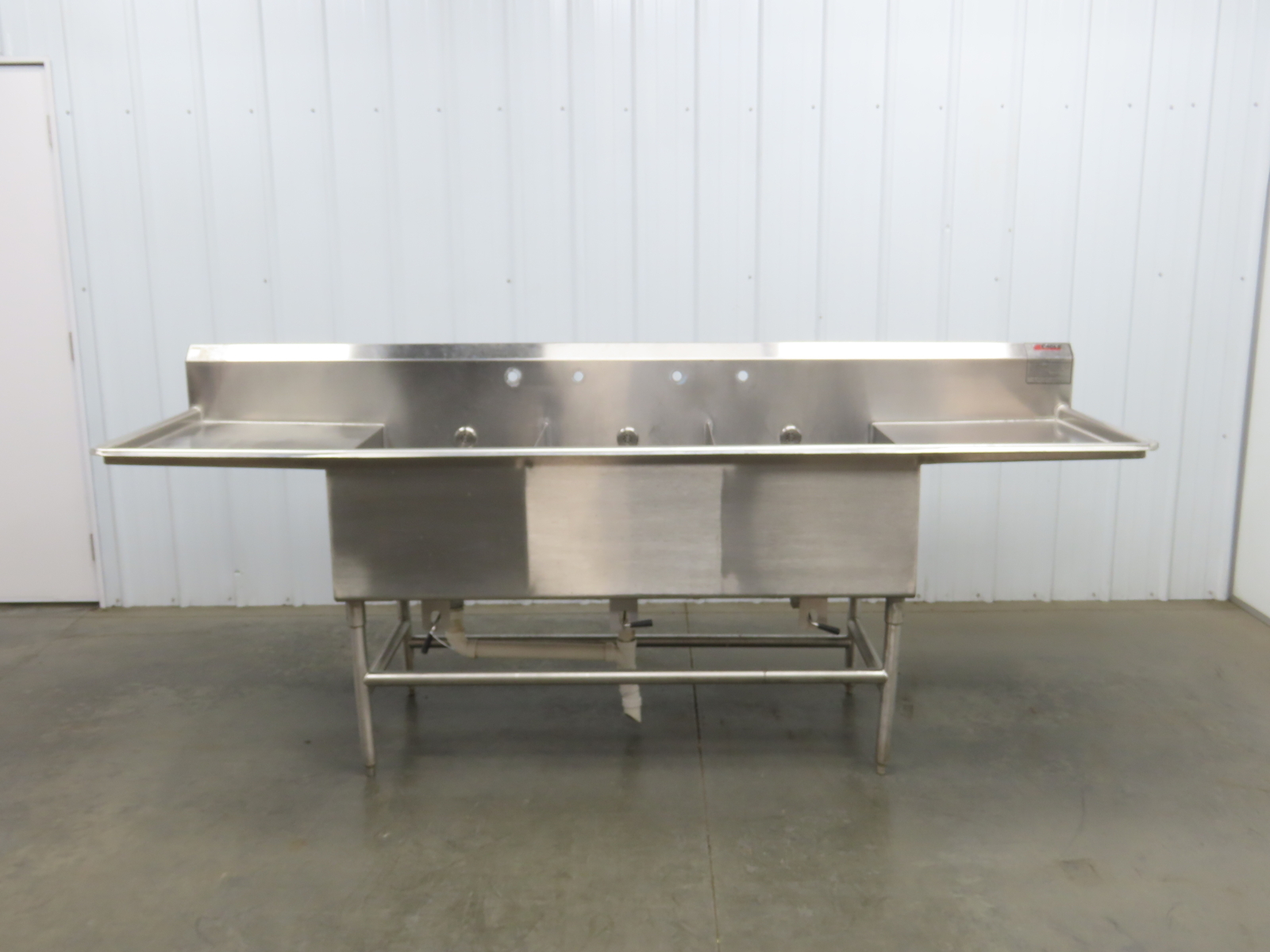 Eagle YSINK Stainless Steel 3 Bay Sink 26x20" Compartment Dual 24 ...