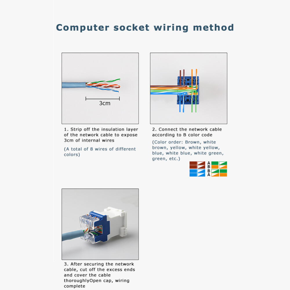 30/50Pcs Clipsal Compatible Style CAT6 RJ45 8P8C Network Data Jack Mech ...